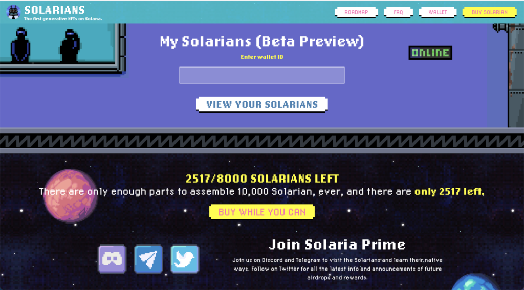 Solana（ソラナ）NFTのSolarians（ソラリアンズ）を調査！ | 葛西の知恵ブログ